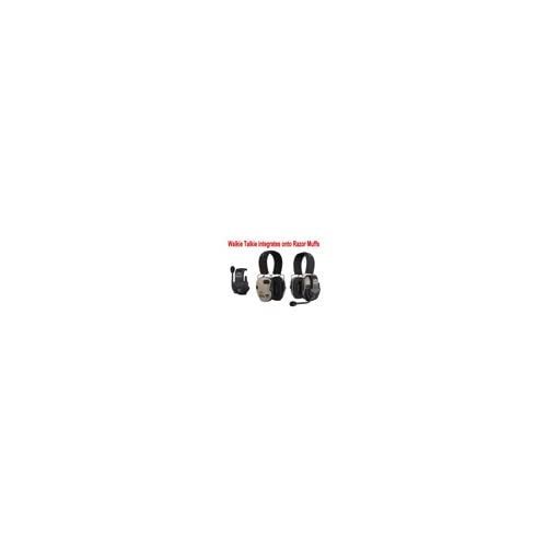 Walker's Razor Digital Ear Muffs (Raid Kryptek) Bundle with Walkie-Talkie and Sport Shooting Glasses (4 Items)