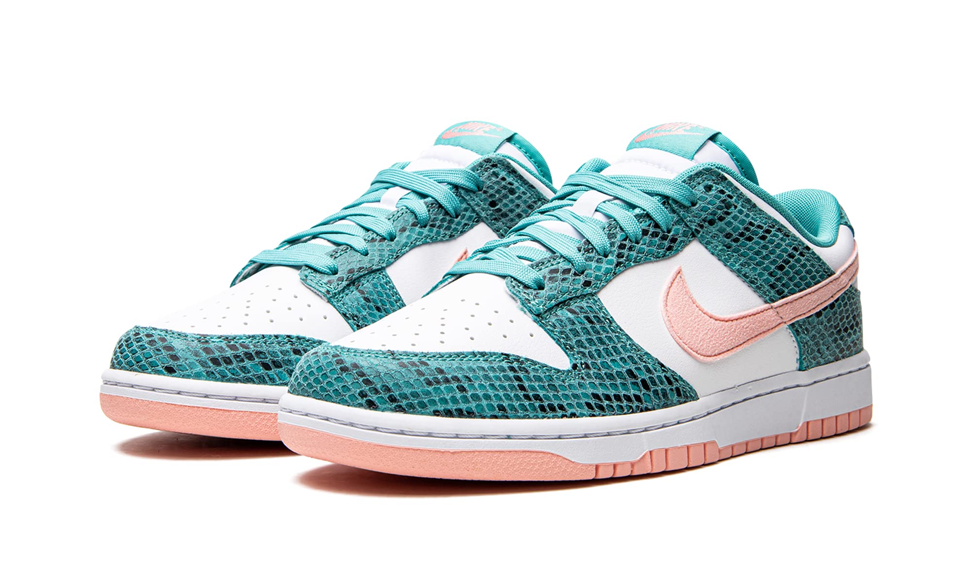 Nike Mens Dunk Low DR8577 300 Snakeskin Washed Teal Bleached Coral - Size 10.5