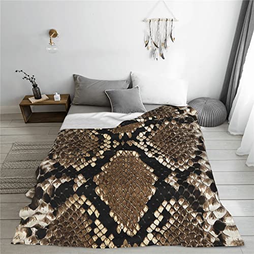 Prexill Snake Skin Soft Flannel Fleece Throw Blanket,Lightweight Warm Microfiber Plush Couch Sofa Bed Blanket (80"x60" Queen-Size for Adults…