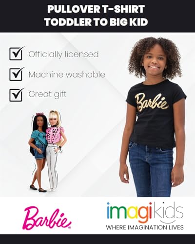 Barbie Toddler Girls Graphic T-Shirt Black/Gold 4T