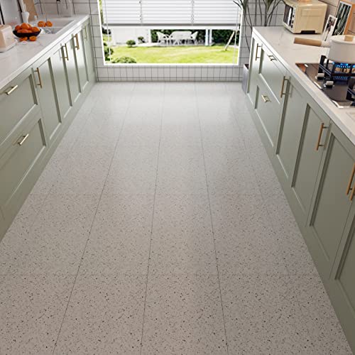Decotalk Terrazzo Peel and Stick Floor Tile 12x24 Terrazzo Vinyl Flooring Bathroom Floor Tile Waterproof Vinyl Flooring Roll 3PCS Speckled Floor Tile Peel and Stick Flooring Planks Floor Tile Sticker