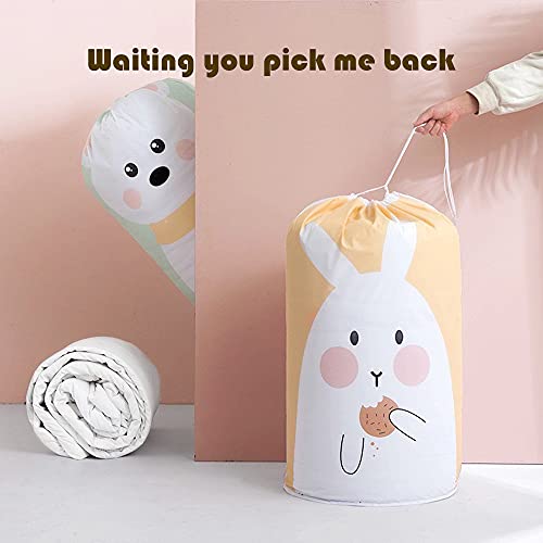 Wealthy888 Multifunction Large PEVA Blanket Storage and Organizer Bags, Folding with strap, Water and Dust Proof, Also Suitable for Comforters, Bedding, Pillow, Doll, Children Toy and Books (32.7β x 18.5β) (Green)
