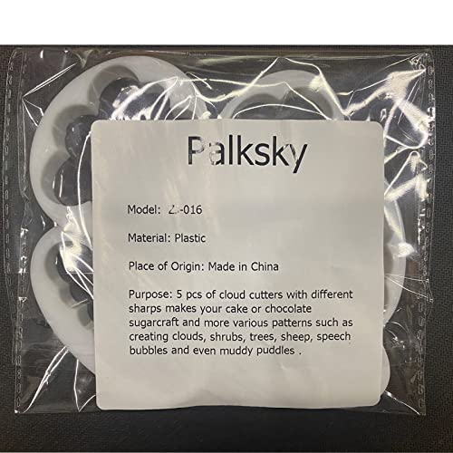Palksky Cloud Fondant Cutter Fluffy Cloud Plastic Cookie Cutter Cake Mold Sugar Craft Mold Cake Decorating Tools(5PCS)