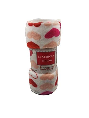 Décor&More Amor Eterno Be Mine Love Collection Valentine's Day Heart Ultra Plush Throw Blanket (50" x 60") - Be Mine