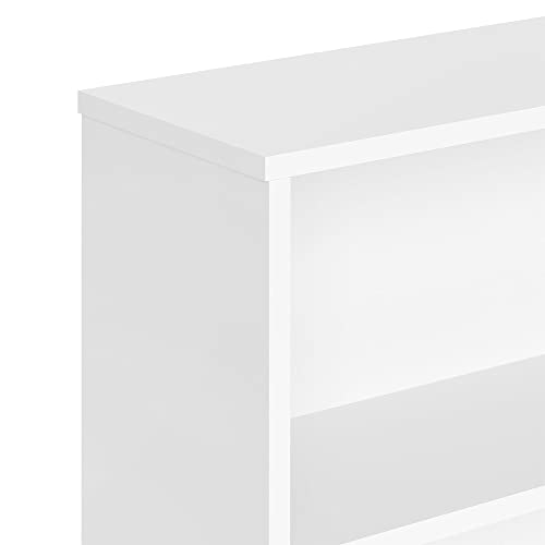 Topeakmart Over The Toilet Storage with 2 Doors & Adjustable Shelf, Free Standing Toilet Rack, Home Space-Saving Furniture with 2 Upper Open Compartments, L25xW8xH77 Inches, White