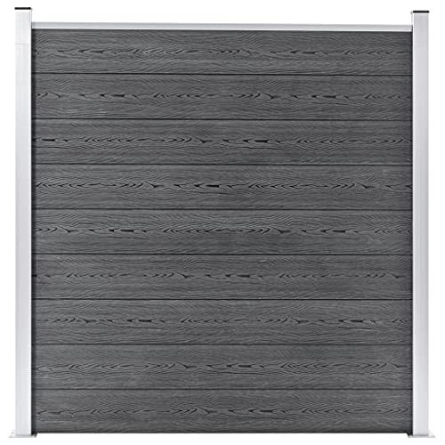 Pool Gate Safety Yard Fencing Gate Door for Backyard Garden Outdoor Dog Chicken Privacy Fence Gate for Dirt Concrete Garden Fence WPC 70.9"x73.2" Gray