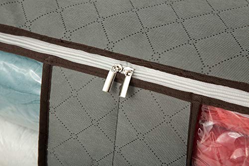 Large Capacity Clothes Storage Bags, Closet Organizer Clothes Storage Bags Organizer with Reinforced Handle,Thick Fabric for Comforters,Blankets, Bedding, Foldable with Sturdy Zipper(3-pack)