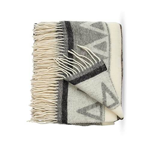 Cozy Blankets Wool Blanket | 100% Wool from New Zealand | Perfect as a Throw Blanket / Sofa Blanket | Virgin Wool Blanket with Fringes in Stripes Designs (140 x 200 cm)