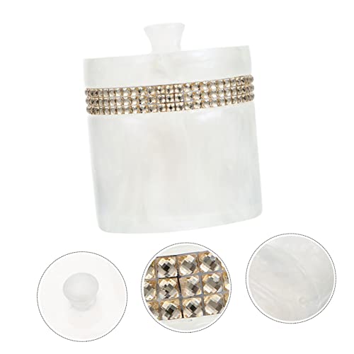 Cabilock Resin Swab Box Toothpick Dispenser Bathroom Canisters Household Cotton Swabs Holder Containers with Lids Office Pen Organizer Home Toothpick Holder Candy Jars with Lids Candy Dish