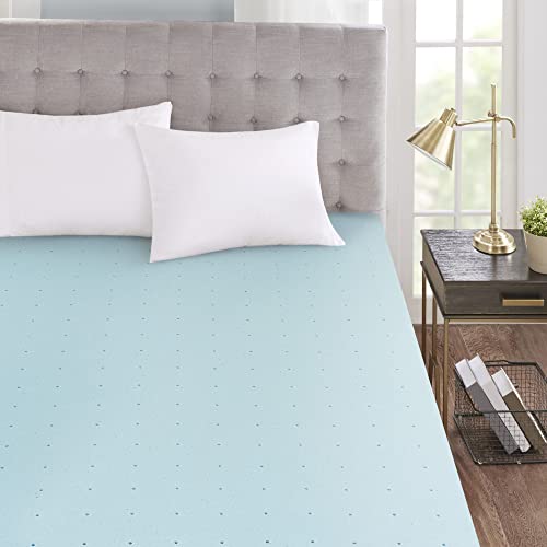 Sleep Philosophy Gel Infused Memory Foam Mattress Topper Luxurious All Season Enhanced Bed Support, Queen(3" Thick), Removable Cooling Cover