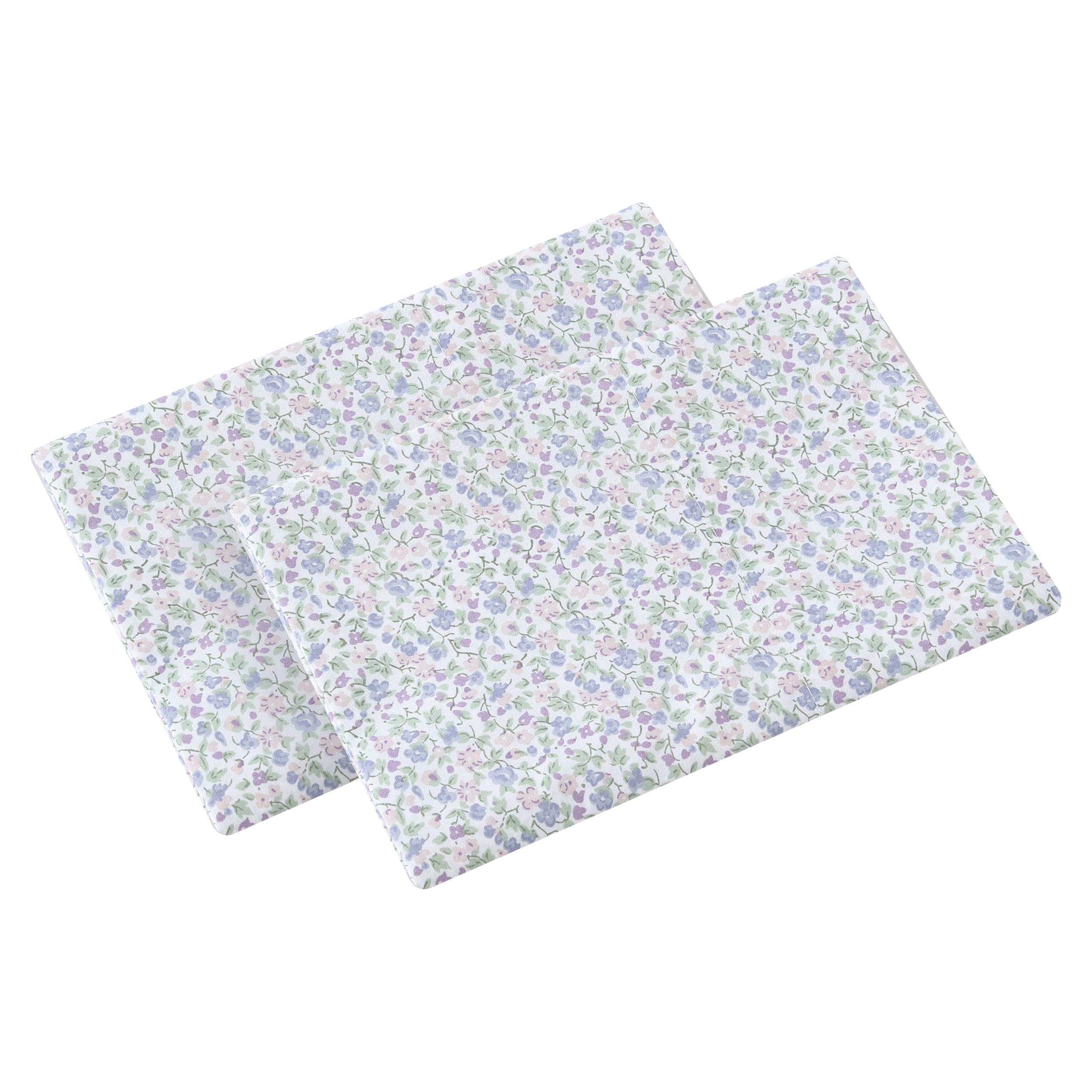 Laura Ashley - Standard Pillowcase Set, Breathable Percale Cotton Bedding, Crisp & Cool Home Decor (Emogene Purple, 2 Piece)