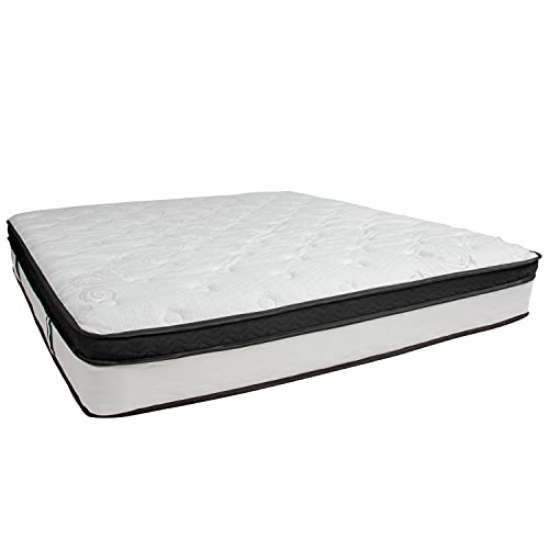 BizChair 12 Inch CertiPUR-US Certified Memory Foam Pocket Spring Mattress, King Mattress in a Box