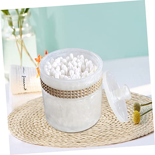 Cabilock Resin Swab Box Toothpick Dispenser Bathroom Canisters Household Cotton Swabs Holder Containers with Lids Office Pen Organizer Home Toothpick Holder Candy Jars with Lids Candy Dish
