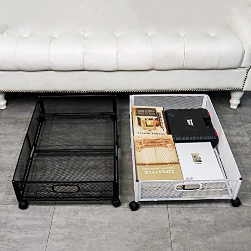 OXBZKMY Under Bed Clothing Storage with Wheels, Foldable Under Bed Shoe Storage Organizer Drawers, Under the Bed Storage Rolling Cart for Bedroom Clothes Shoes Blankets