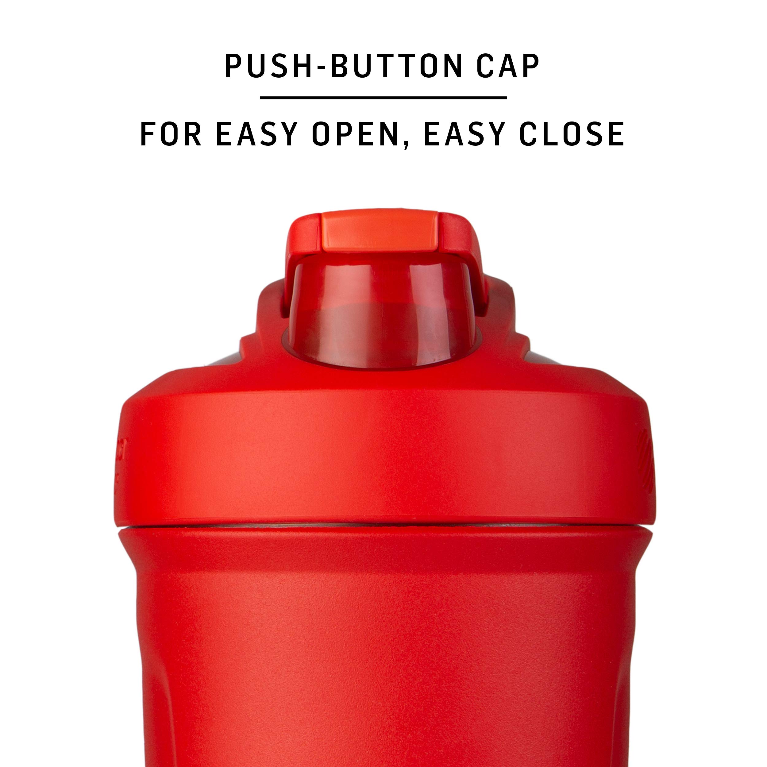 BlenderBottle Strada Shaker Cup Insulated Stainless Steel Water Bottle with Wire Whisk, 24-Ounce, Navy