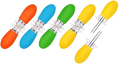 AUGSUN 10Pcs/5 Pairs Corn Holders, Stainless Steel Corn on The Cob BBQ Fork Skewers for Home Cooking Parties Camping