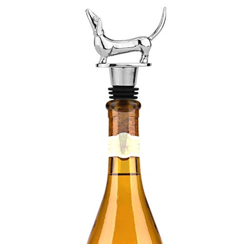 LYWUU Dachshund Dog Shape Wine Bottle Stopper Champagne Cava Prosecco Sparkling Beverage Funny Gifts