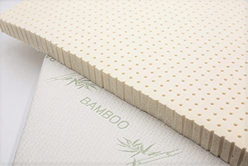 OrganicTextiles Organic Latex Crib Mattress Topper with Natural Bamboo Covering (2", Standard Crib)