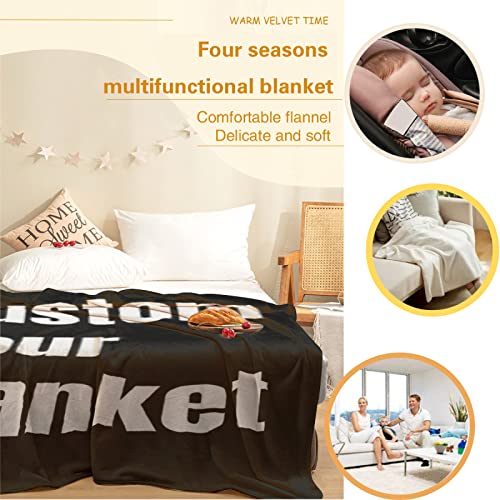 Zhenlei Custom Blanket with Photos Customized Flannel Throw Blankets for Couch Sofa Bedroom Living Room Personalized Gift 50"x60"