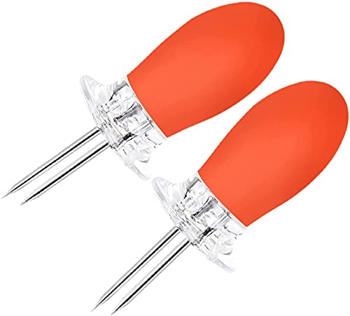 AUGSUN 10Pcs/5 Pairs Corn Holders, Stainless Steel Corn on The Cob BBQ Fork Skewers for Home Cooking Parties Camping