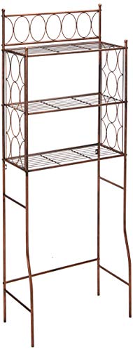 Kings Brand Furniture Over The Over The Toilet Shelf, Brushed Copper