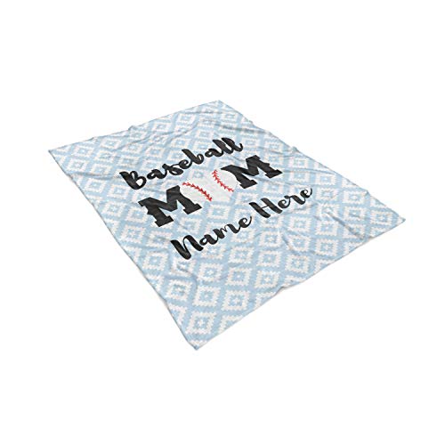 Personalized Corner Customized Baseball Mom Fleece Throw Blanket - Warm Lightweight Stadium Blankets for Team Moms