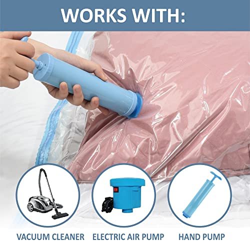MattEasy Space Saver Vacuum Storage Bags, 6 Pack Combo (2 Jumbo/2 Large/2 Medium) Space Saver Bags with Pump, Storage Vacuum Sealed Bags for Clothes, Comforters, Blankets, Bedding