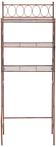 Kings Brand Furniture Over The Over The Toilet Shelf, Brushed Copper