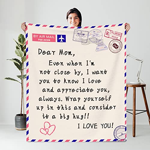 TUDSFV Gifts for Mom Blanket, Mother's Day Soft & Warm & Comfortable, I Love You Mom Blanket, for mom, Flannel Material Throw Blanket 50 x 60 Inch