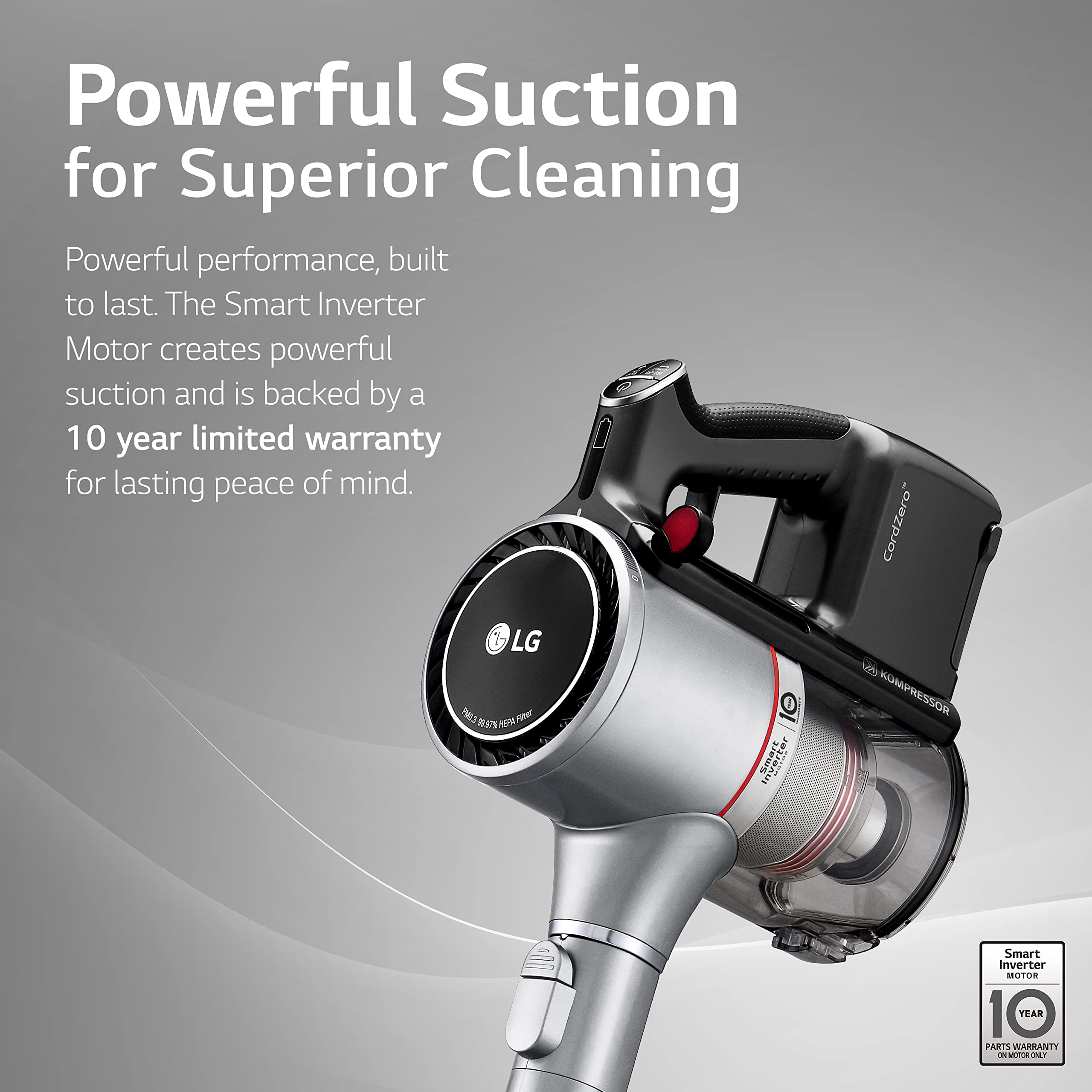 LG CordZero A925 β Cordless Stick Vacuum Cleaner, 120 Minute Runtime w/Extra Rechargeable Battery, Dual Floor Max 2024 Update, Lightweight, Cleans Carpet, Hardwood, Pet Hair, Portable Charging Stand