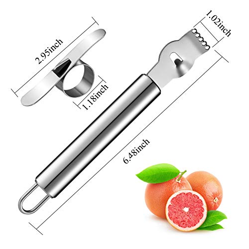 4 Pieces Lemon Zest Peeler for Cocktails Stainless Steel Orange Rind Peeler Tool Orange Citrus Twist Peeler with Channel Knife Kitchen Accessories Knife Tool for Kitchen Gadgets