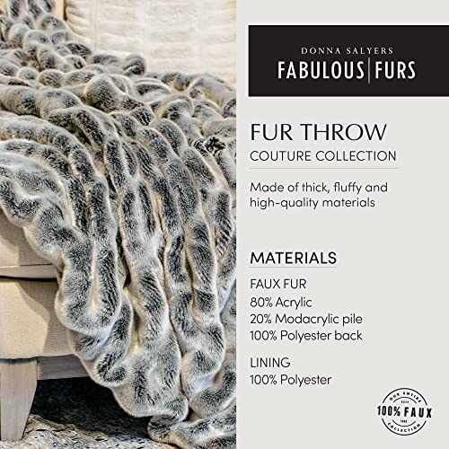 Fabulous-Furs Donna Salyers Couture Mink Faux-Fur Throw Blanket, Soft Blanket, 60x72 in, Graphite