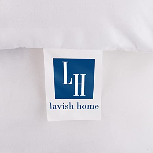 Down Mattress Topper- Queen Size-4” Gusset Duck & Down Filled Featherbed with Cotton Cover-Plush Pillow Top for Extra Cushion & Support by Lavish Home White