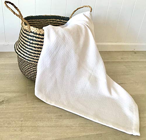 Wild Bloom Organics - 100% Organic Cotton Throw Blanket - 50"x70", GOTS Certified - White, Lightweight, Hypoallergenic