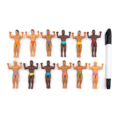 NPW Classic Themed Reuseable Glass Drink Markers, 12 Count, Multi Color