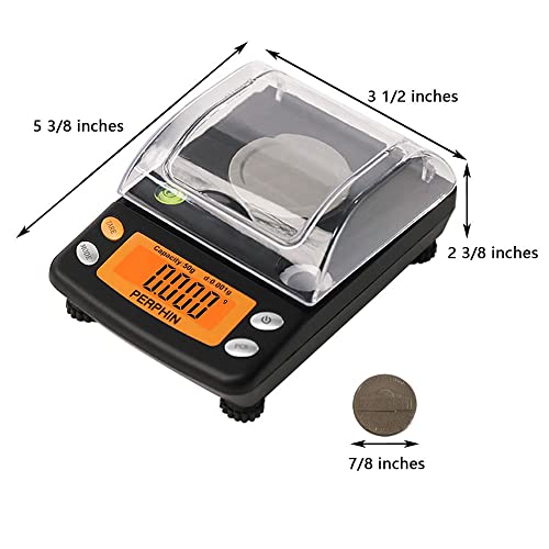 Milligram Scale 50g by 0.001g, Mg Scale USB, Digital Powder Scale, Large LCD Display, Mg Scale for Powders, 6 Weighing Units, Precision Milligram Scale for Reloading Capsule Supplement Medicine