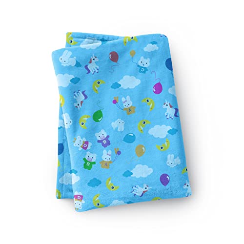 Bambino Velvet Dreams Blankie - Ultra Soft Super Plush Fleece Throw Blanket (60"x50") Blue
