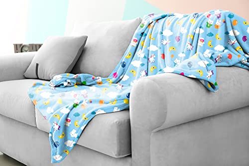 Bambino Velvet Dreams Blankie - Ultra Soft Super Plush Fleece Throw Blanket (60"x50") Blue
