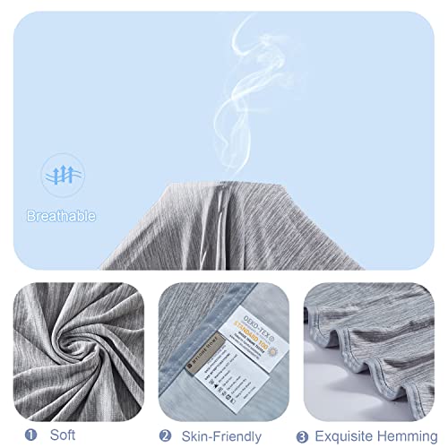 MH MYLUNE HOME Cooling Blanket for Hot Sleepers, Lightweight Thin Summer Blanket for Hot Flashes Night Sweates Sleeping,Arc-chill Cold Throw Blanket for Bed/Sofa,Queen Size, Grey