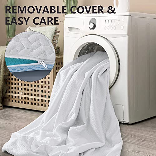 3 Inch Twin Memory Foam Mattress Topper Cooling Gel Infusion Ventilated Design Removable Bamboo Breathable and Washable Cover with Strap