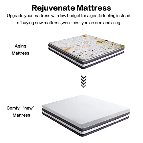 3 Inch Twin Memory Foam Mattress Topper Cooling Gel Infusion Ventilated Design Removable Bamboo Breathable and Washable Cover with Strap
