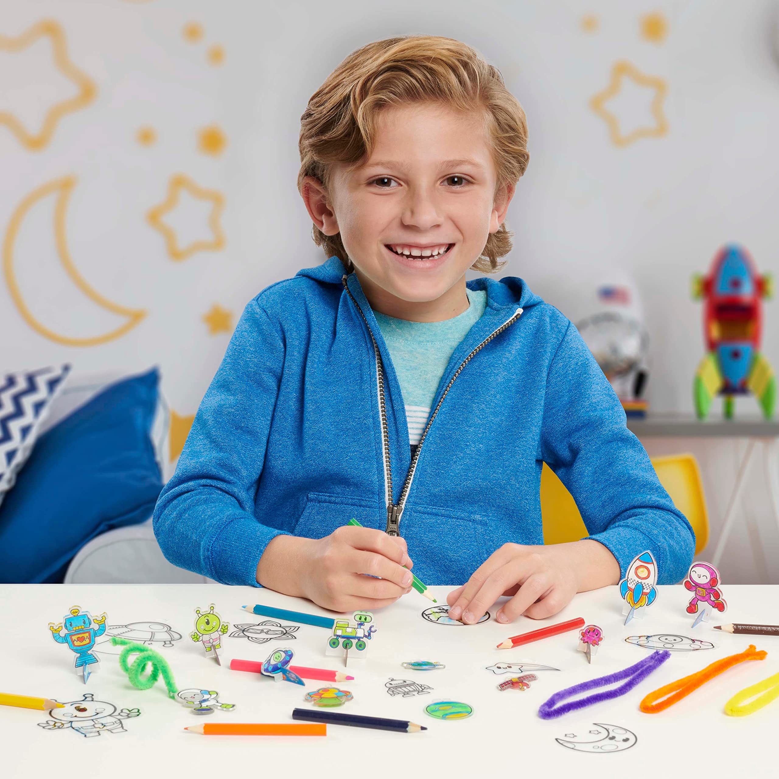 Just Play Shrinky Dinks Out of This World 51-piece Arts and Crafts Kit, Kids Toys for Ages 3 Up, Medium