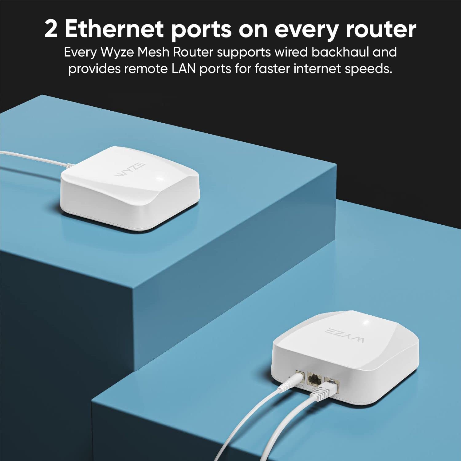 Wyze AX3000 Dual-Band Wi-Fi 6 Mesh Router System, Covers up to 1500 Sq. Ft, 50+ Devices, Replaces Router and Extender, Supports Wired Backhaul, 2X 1 Gbps Ports - 1 Pack