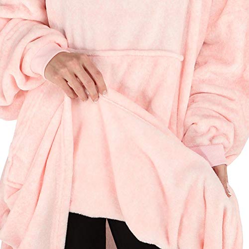THE COMFY Dream | Oversized Light Microfiber Wearable Blanket, Seen on Shark Tank, One Size Fits All, (Heather Pink)