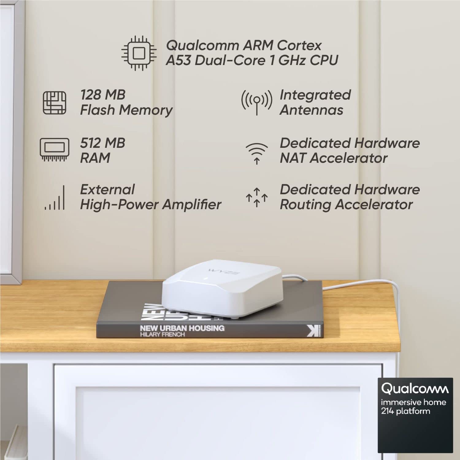 Wyze AX3000 Dual-Band Wi-Fi 6 Mesh Router System, Covers up to 1500 Sq. Ft, 50+ Devices, Replaces Router and Extender, Supports Wired Backhaul, 2X 1 Gbps Ports - 1 Pack