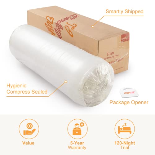 Maxzzz Memory Foam Mattress Topper Queen, 2 Inch Bamboo Charcoal Mattress Topper Bed Topper with Removable Soft Cover, Ventilated Design & CertiPUR-US Certified Foam Topper (Queen)