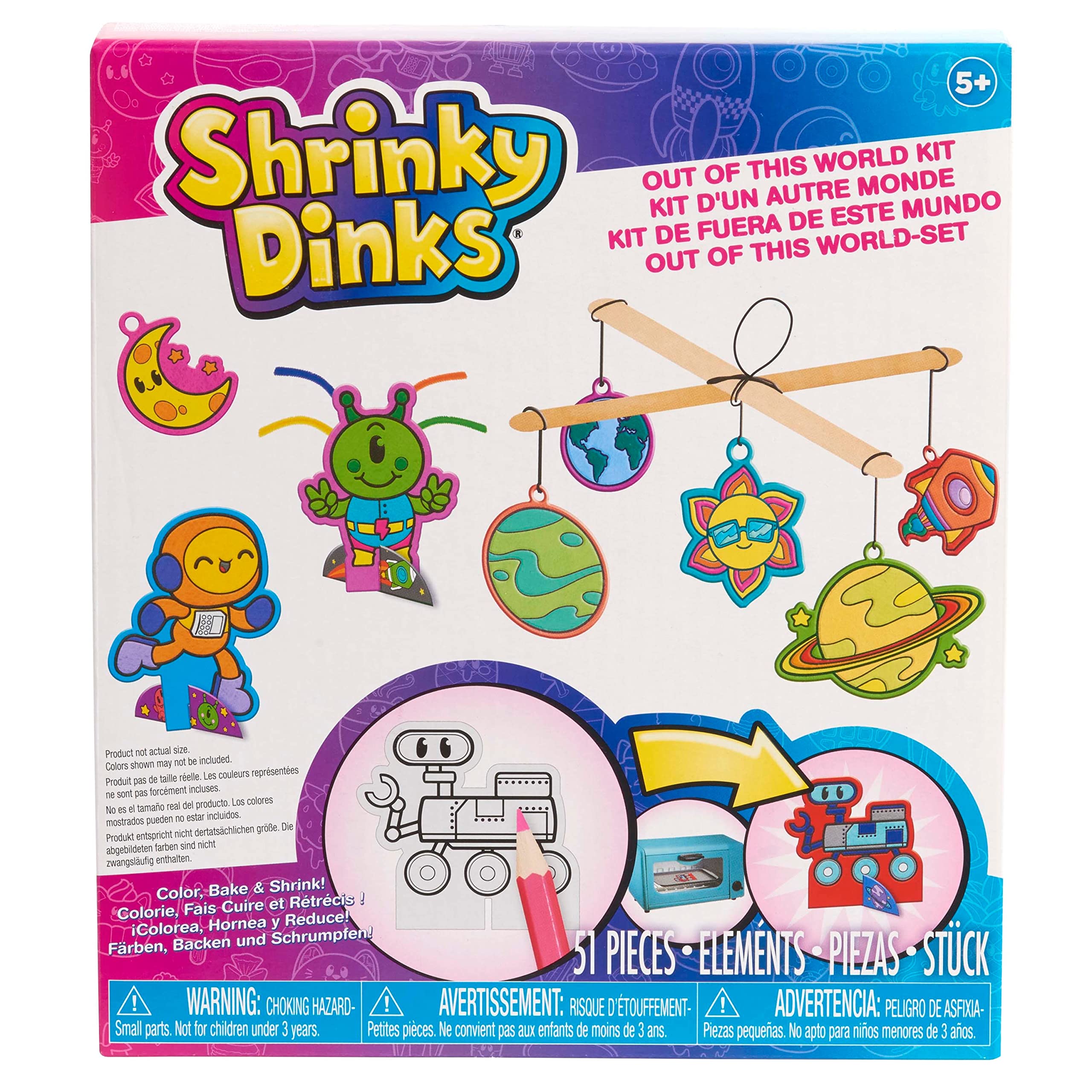 Just Play Shrinky Dinks Out of This World 51-piece Arts and Crafts Kit, Kids Toys for Ages 3 Up, Medium