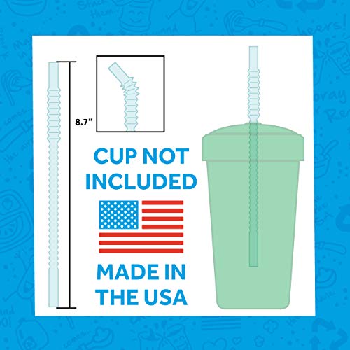 Re Play Made in USA - 6pk of 8.7" Replacement Straws for Re-Play Straw Cups - Reversible - No Pull Out Straight or Flexible Bend