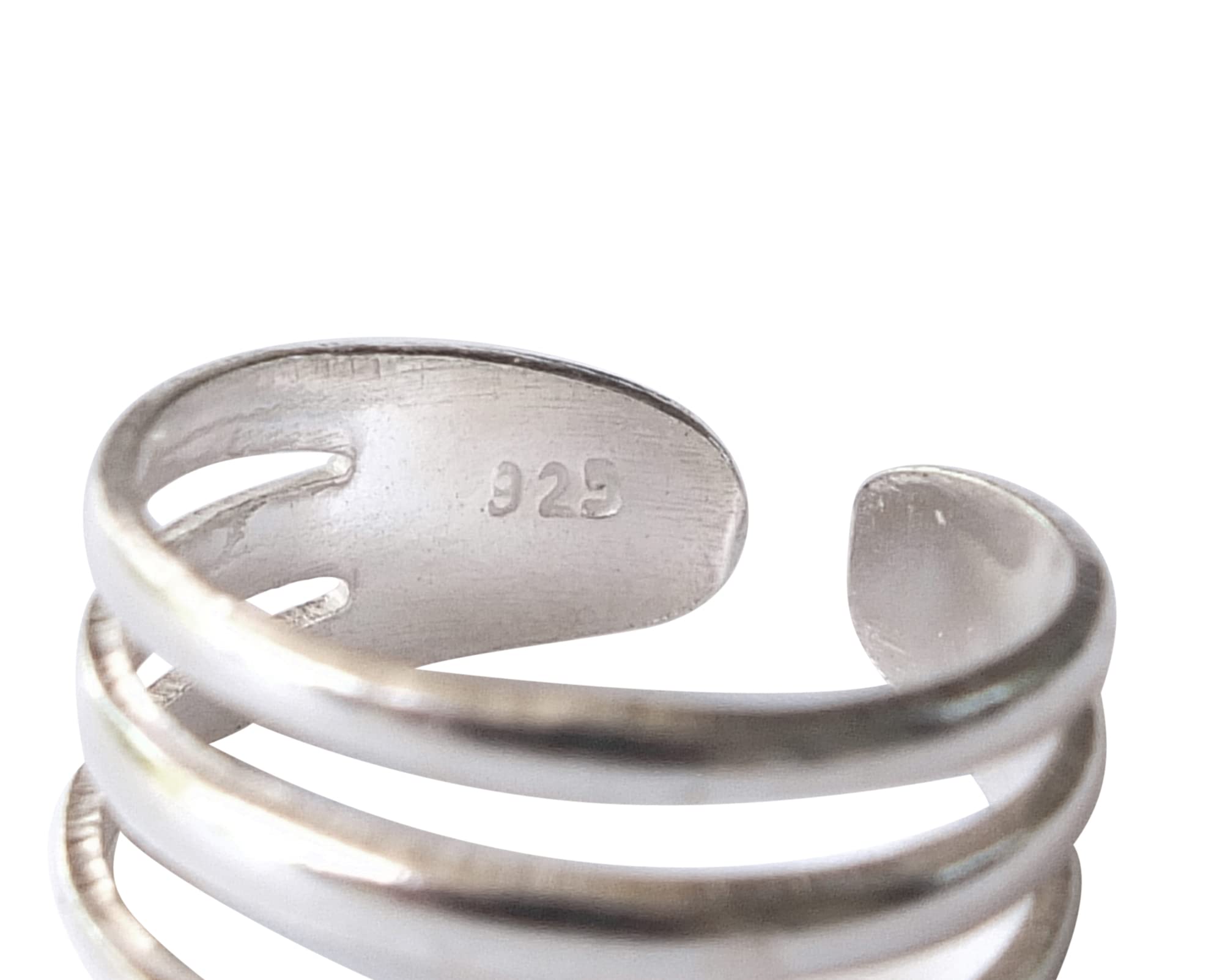 Handmade Silver Triple Band Adjustable Toe Ring, 925 Sterling Silver, Classic 3 Row Dainty Open Toe, Pinky or Knuckle Rings for Women, By MiYa Jewelry Creations