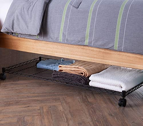 DormCo Rolling Underbed Storage Shelf - Suprima - Black